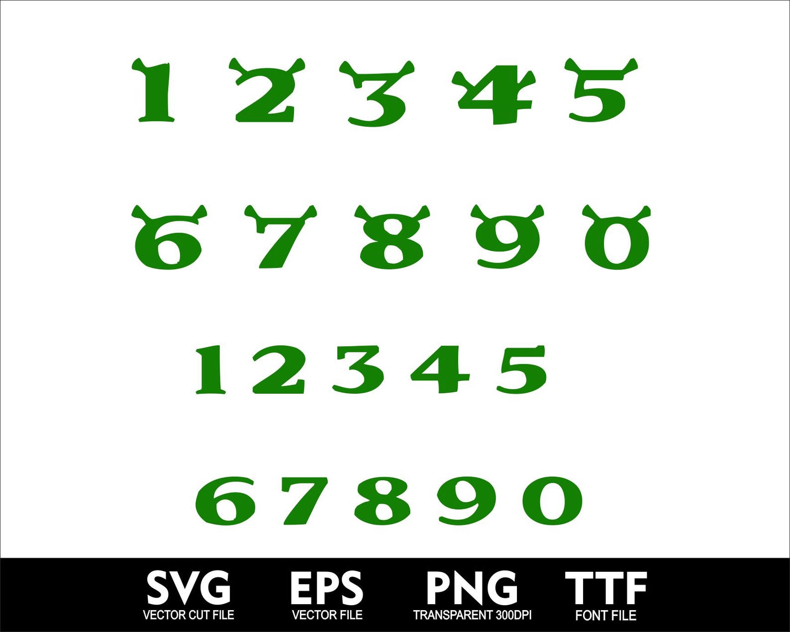 Cartoon Shrek Alphabet Shrek Font and SVG Clipart for Cricut Shrek ...