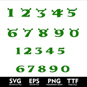 Cartoon Shrek Alphabet Shrek Font and SVG Clipart for Cricut Shrek ...