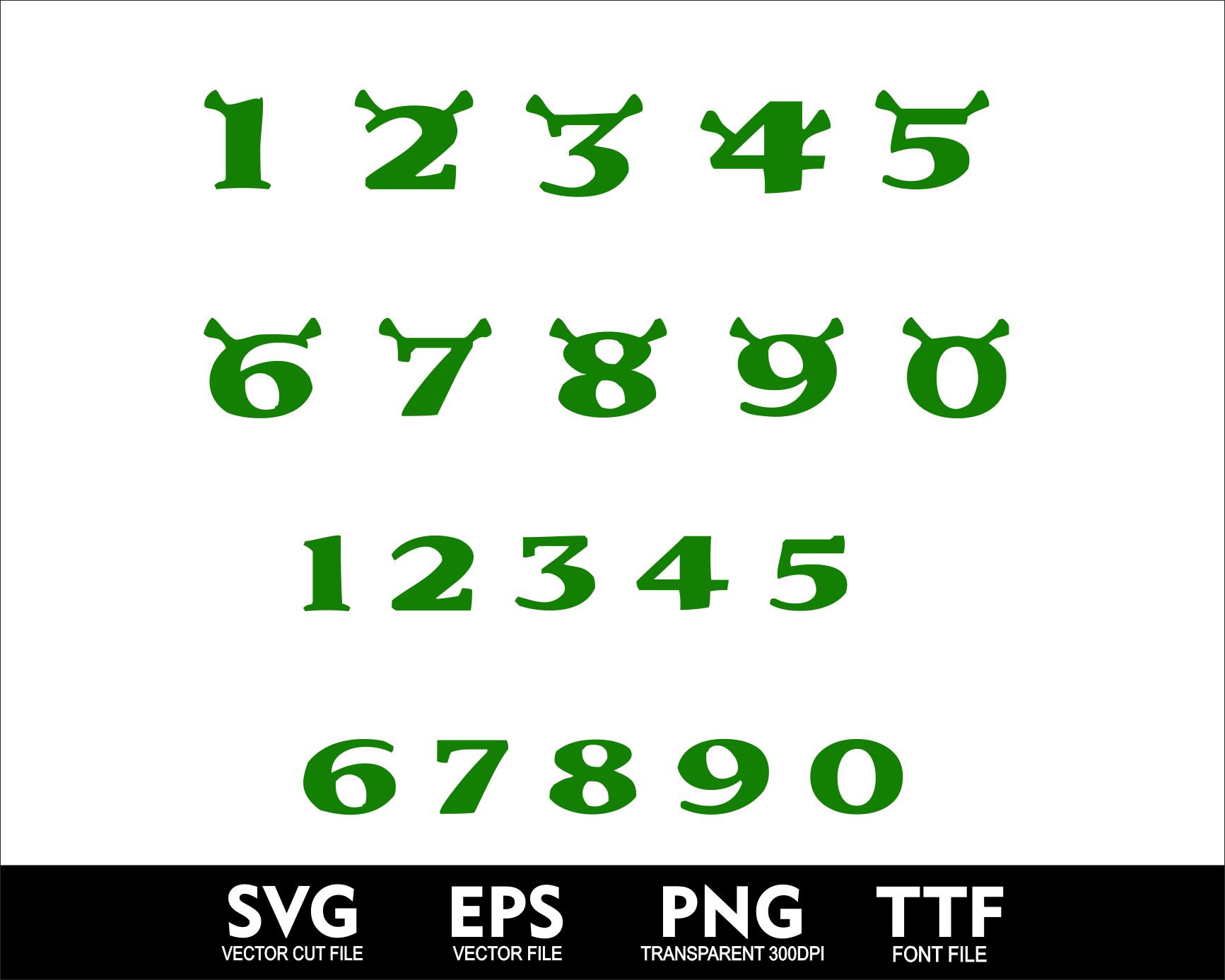Cartoon Shrek Alphabet Shrek Font and SVG Clipart for Cricut Shrek ...