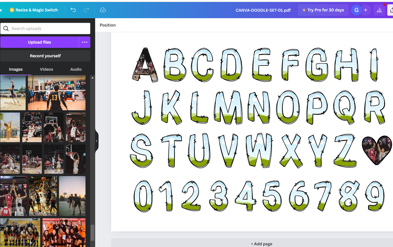 Canva Alphabets Template Canva Alphabet Doodle Font Canva Frame ...