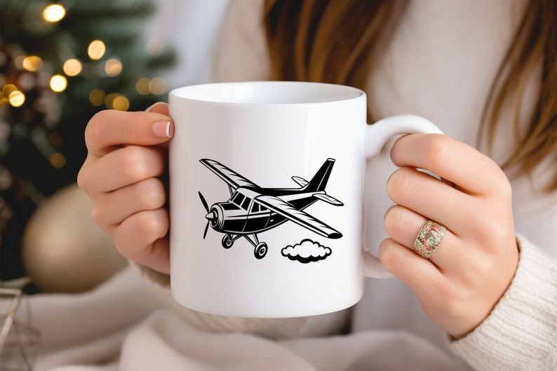 Airplane Cessna Linocut Draw 5 PNG 5SVG Design Transparent PNG File for ...