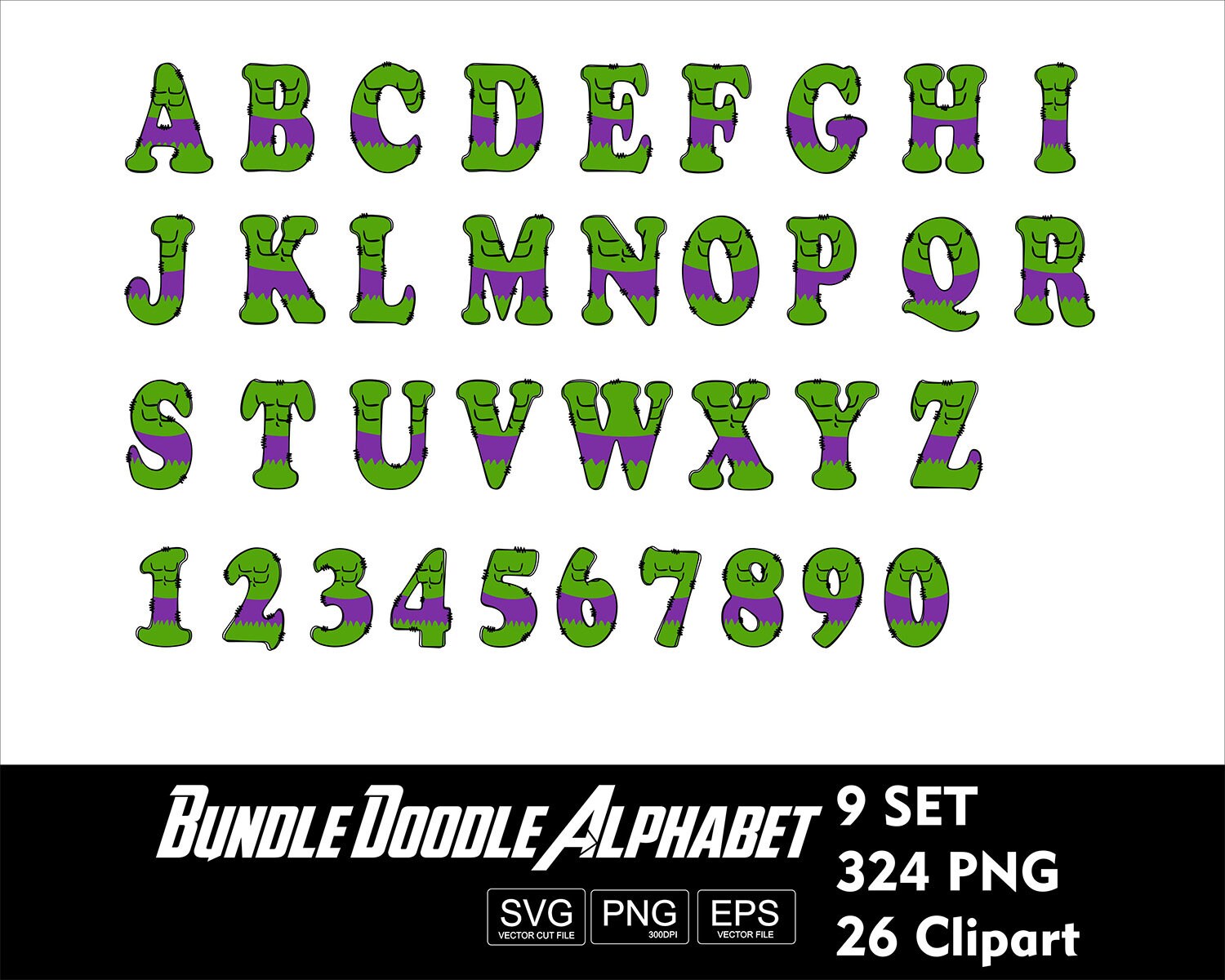 Superhero Alphabet Svg Png Bundle 9set Avanger Super Hero Letters Super ...