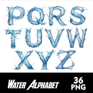 Water Alphabet Splash Ocean Font Sea Letter Transparent PNG Alphabet ...