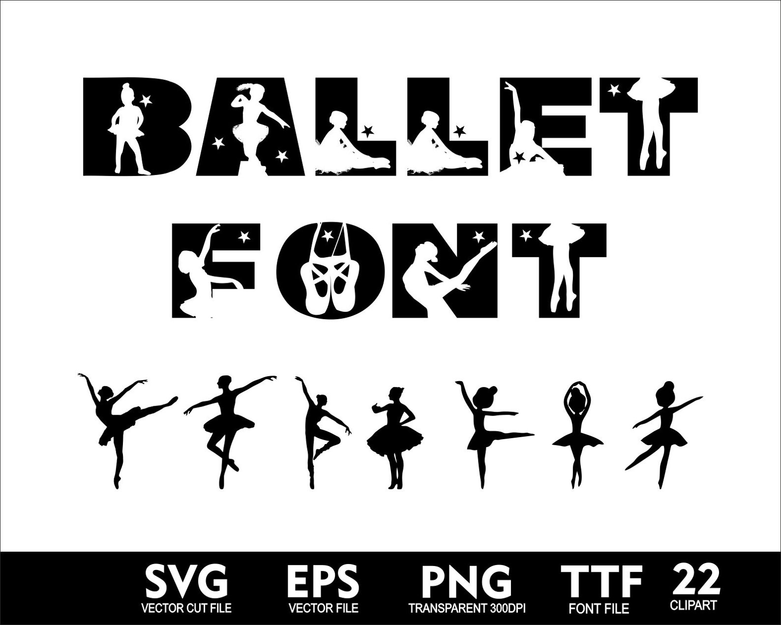 Dance Alphabet SVG Ballet Font SVG Ballerina Font Dance for Cricut Svg ...