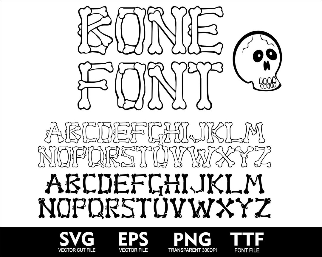 Halloween Bone Font Spooky Alphabet Halloween Letters Svg Eps Png TTF ...