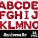 Red Rose Flower Alphabet Rose Leafs PNG Alphabet Love Wedding Font PNG ...