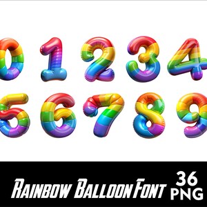 Rainbow Balloon Alphabet Party Font PNG Letters Rainbow Letters and ...