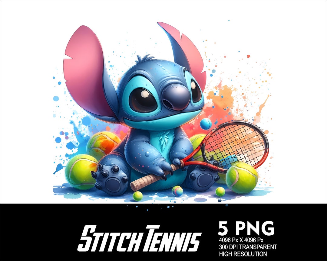 5 PNG Stitch Tennis Splash and Watercolor Transparent PNG File for ...