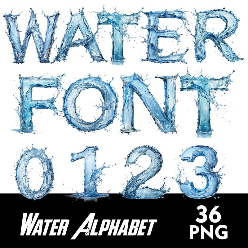 Water Nature Font - Etsy