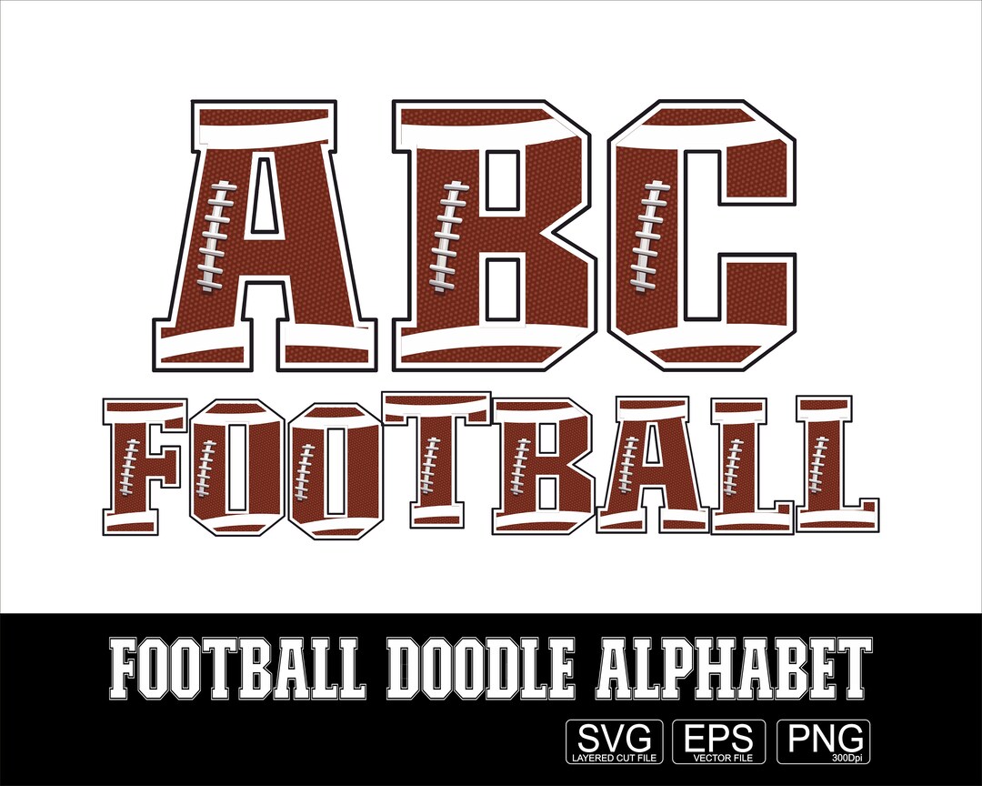 American Football Font PNG SVG Football Letters Alphabet PNG Realistic ...