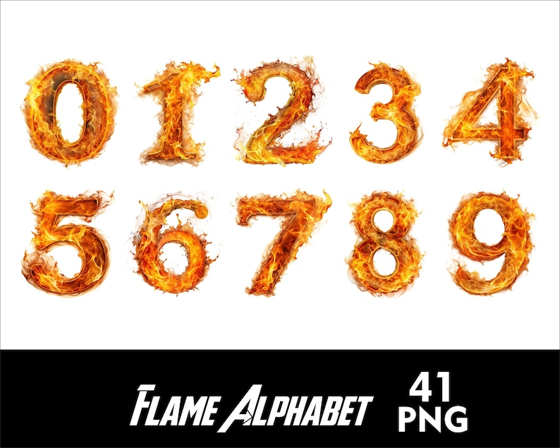 Flame Alphabet Fire Font Fire Letter and 5 Flame Clipart Png ...
