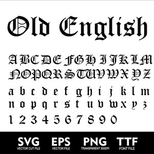 Old English Font SVG Old English Alphabet Svg Cut Old English Letters ...