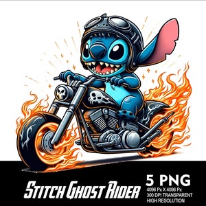 5 PNG Stitch Ghost Rider Splash Transparent PNG File for Sublimation ...