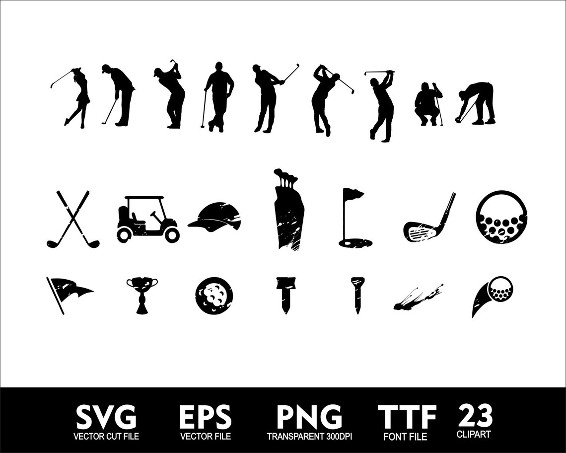 Golf SVG Letters and Numbers Golf Font for Cricut Svg Cut File Sport ...