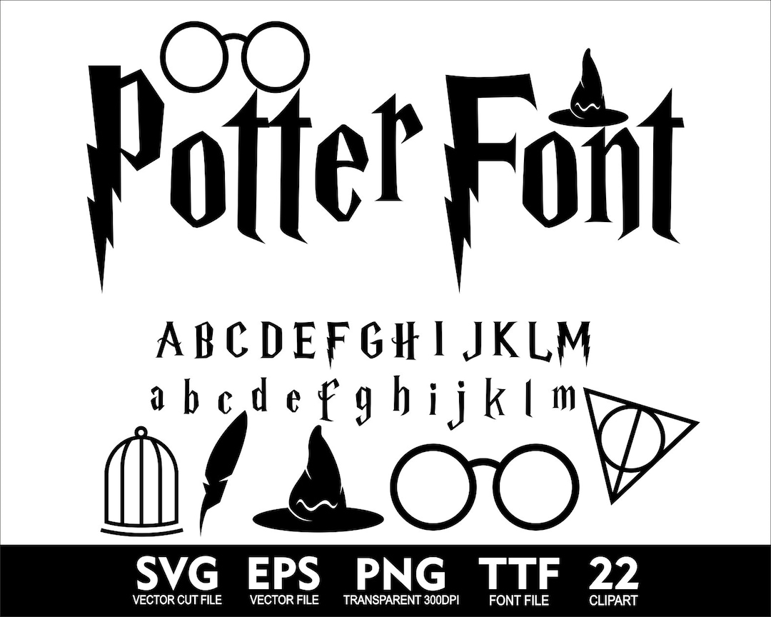 Wizard Potter Font SVG Wizard Font Wizard Font Hogwarts Font Svg Png ...