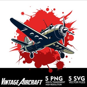 Vintage Airplane Splash 5 PNG 5SVG Design Transparent PNG File for ...
