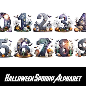 Halloween Spooky Alphabet Font PNG Spooky Letters and Numbers for ...