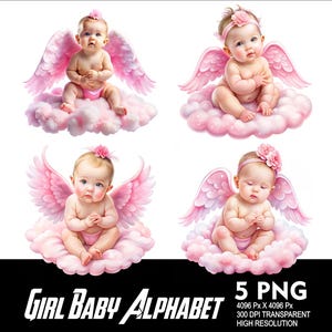 Baby Alphabet Pink Baby Font PNG Party Letters and Numbers for ...