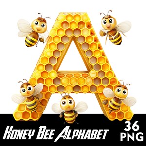 Honey Bee Alphabet Kids Alphabet Png Cute Bee Letters Birthday Alphabet ...