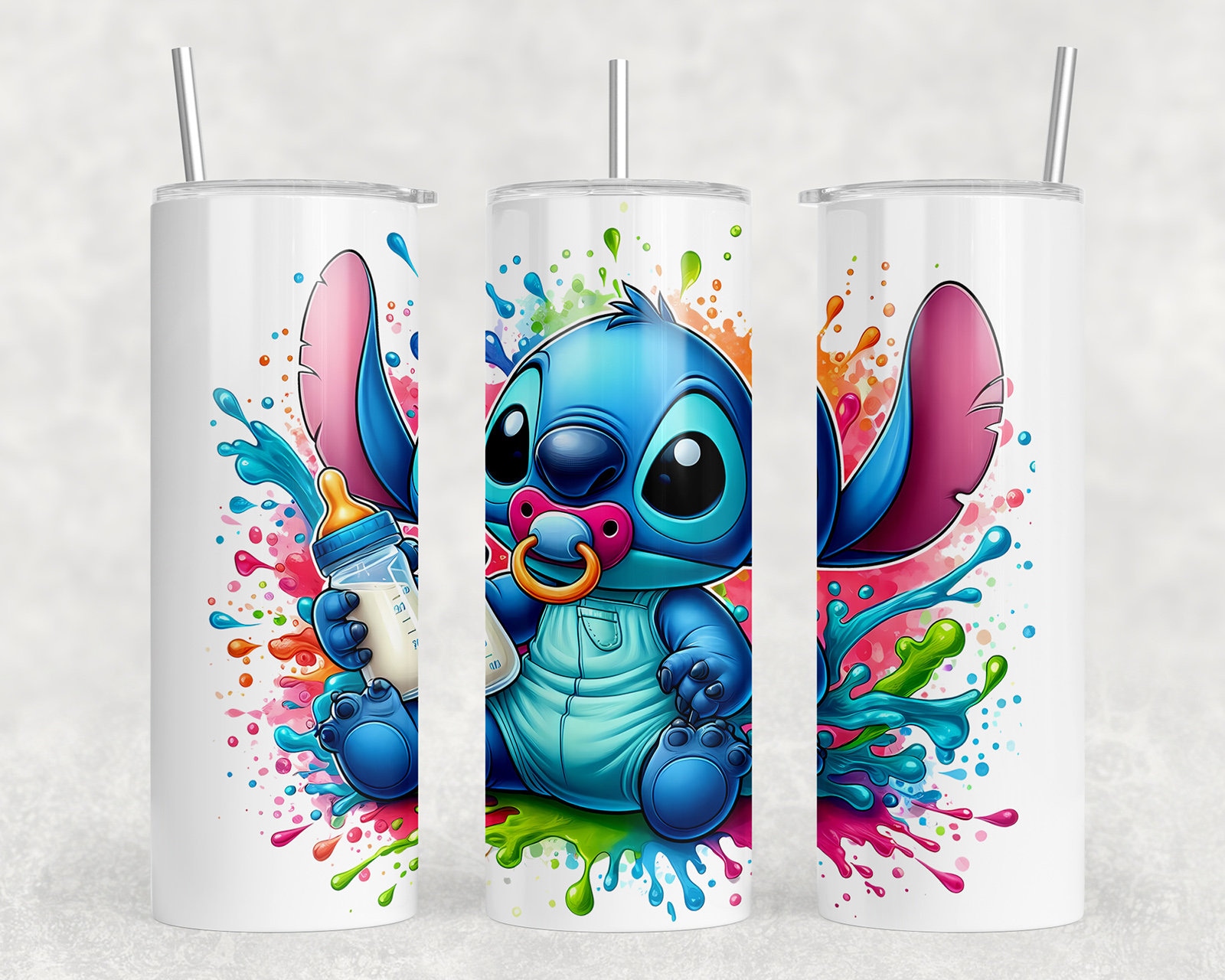 5 PNG Baby Stitch Blue Splash and Watercolor Transparent PNG File for ...