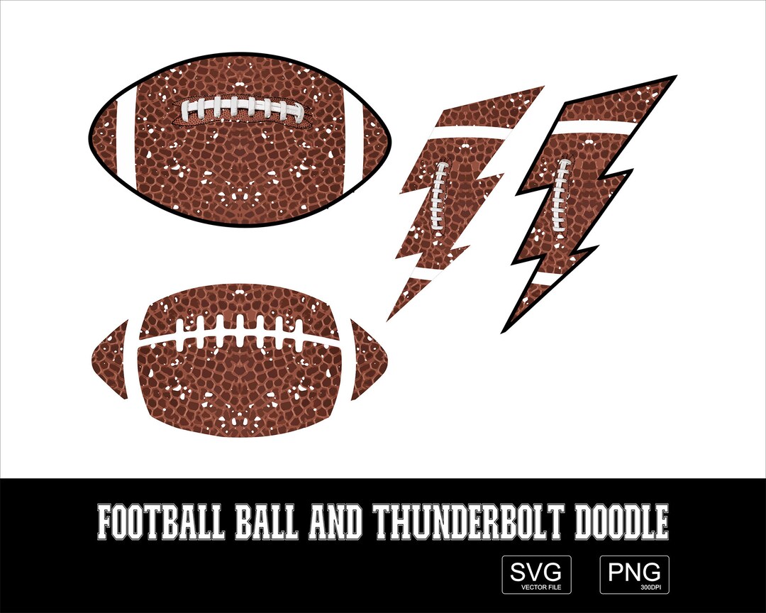 American Football Ball Lightening Thunderbolt Png Lightning Bolt ...