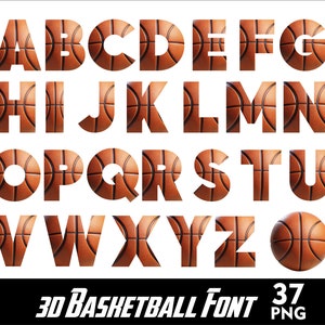 Basketball Texture Letters Sports Alphabet and Numbers Set PNG Sports ...