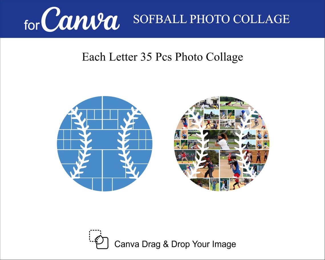 Softball Photo Collage 3 and 35 Pcs Inside Photo Collage Canva Sport ...