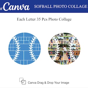 Softball Photo Collage 3 and 35 Pcs Inside Photo Collage Canva Sport ...