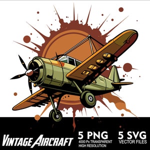 Vintage Airplane Splash 5 PNG 5SVG Design Transparent PNG File for ...
