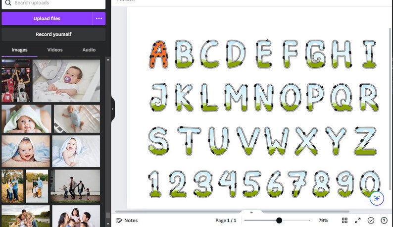 Canva Alphabets Template Canva Alphabet Doodle Font Canva Frame ...