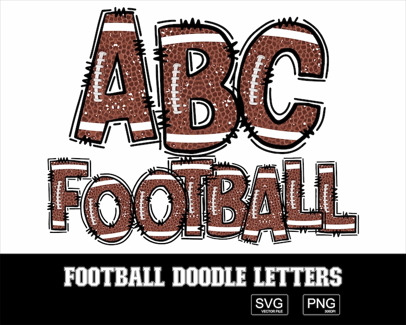 American Football Font PNG SVG Football Letters Alphabet PNG Realistic ...