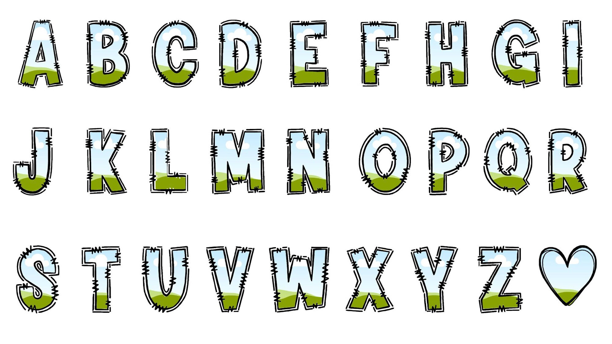 Blank Doodle Letters PNG Transparent Doodle Alphabet Hand Drawn Letters ...