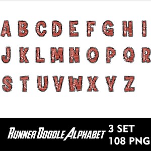 Running Alphabet Letters BUNDLE 3 Set Png Run Track Line Letters Runer ...