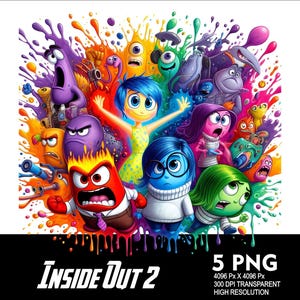 5 PNG Inside Out 2 Splash and Watercolor Transparent PNG File for ...