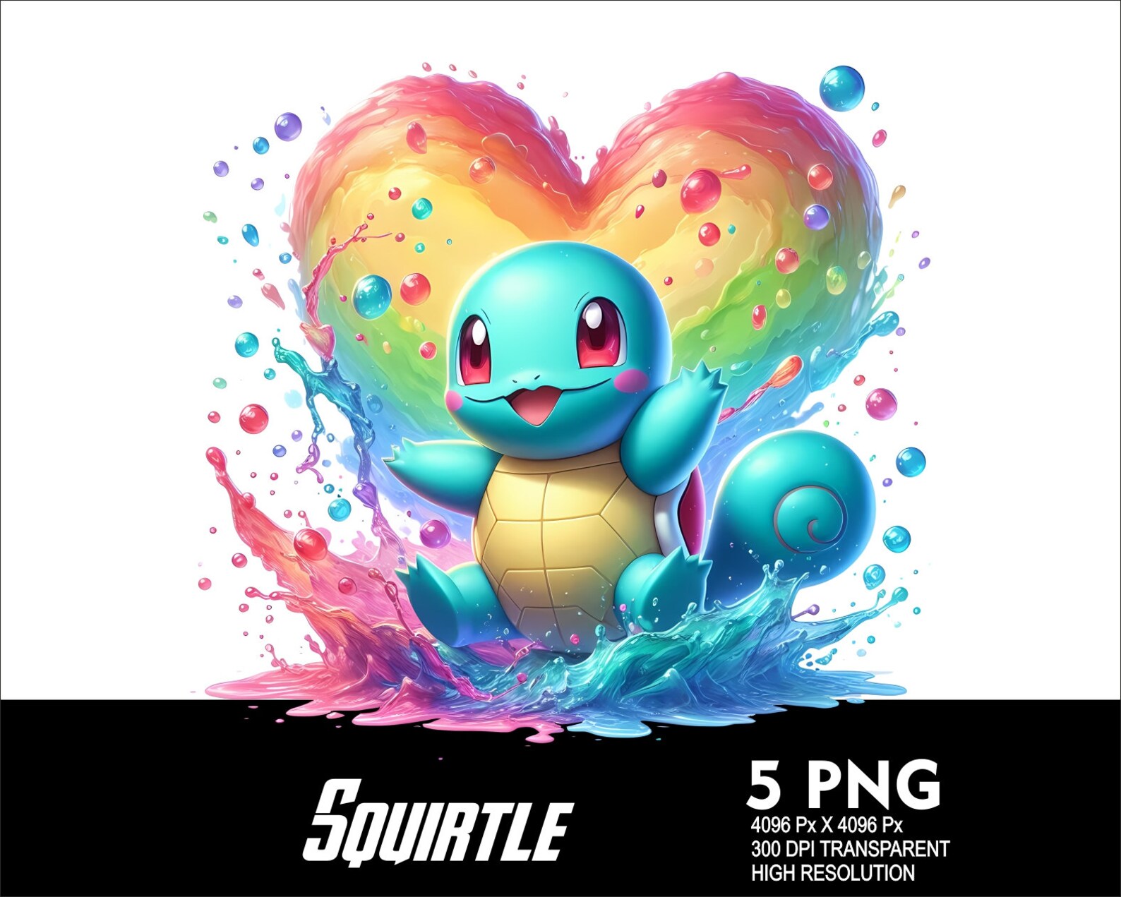 5 PNG Squirtle Splash and Watercolor Transparent Png File for ...