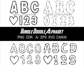 Doodle Letters PNG Transparent Doodle Alphabet Hand Drawn Blank Font ...