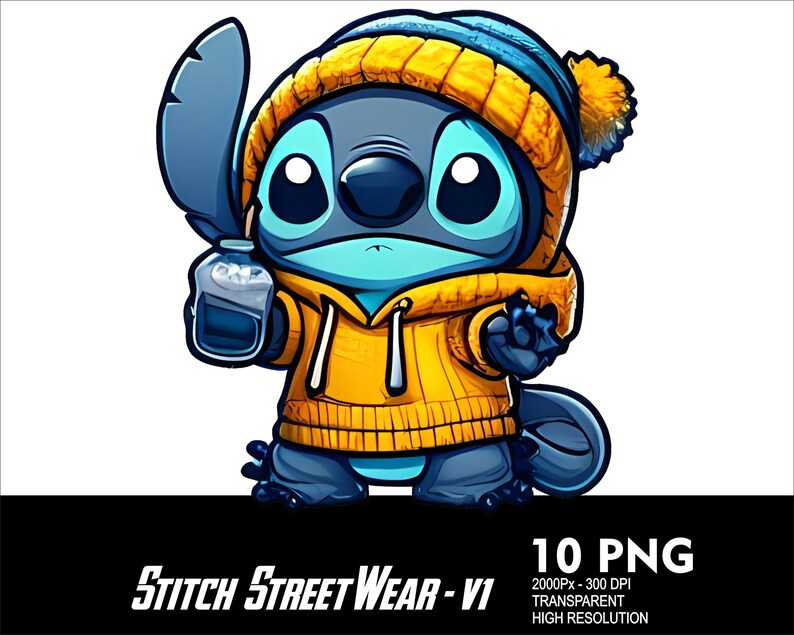 Bundle 10 PNG Stitch Streerwear Transparent PNG File for Sublimation ...