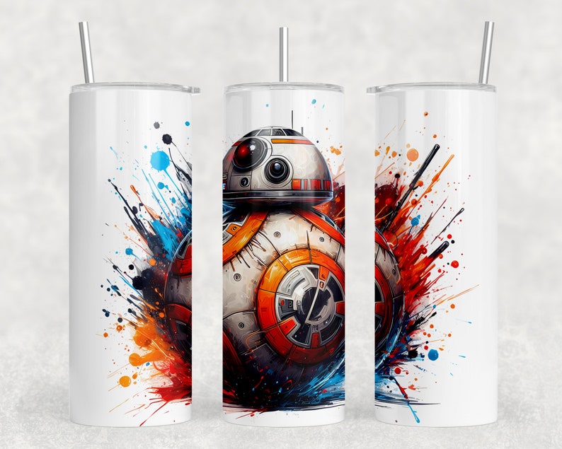5 PNG Starwars Bb8 Robot Splash and Watercolor Transparent Png File for ...
