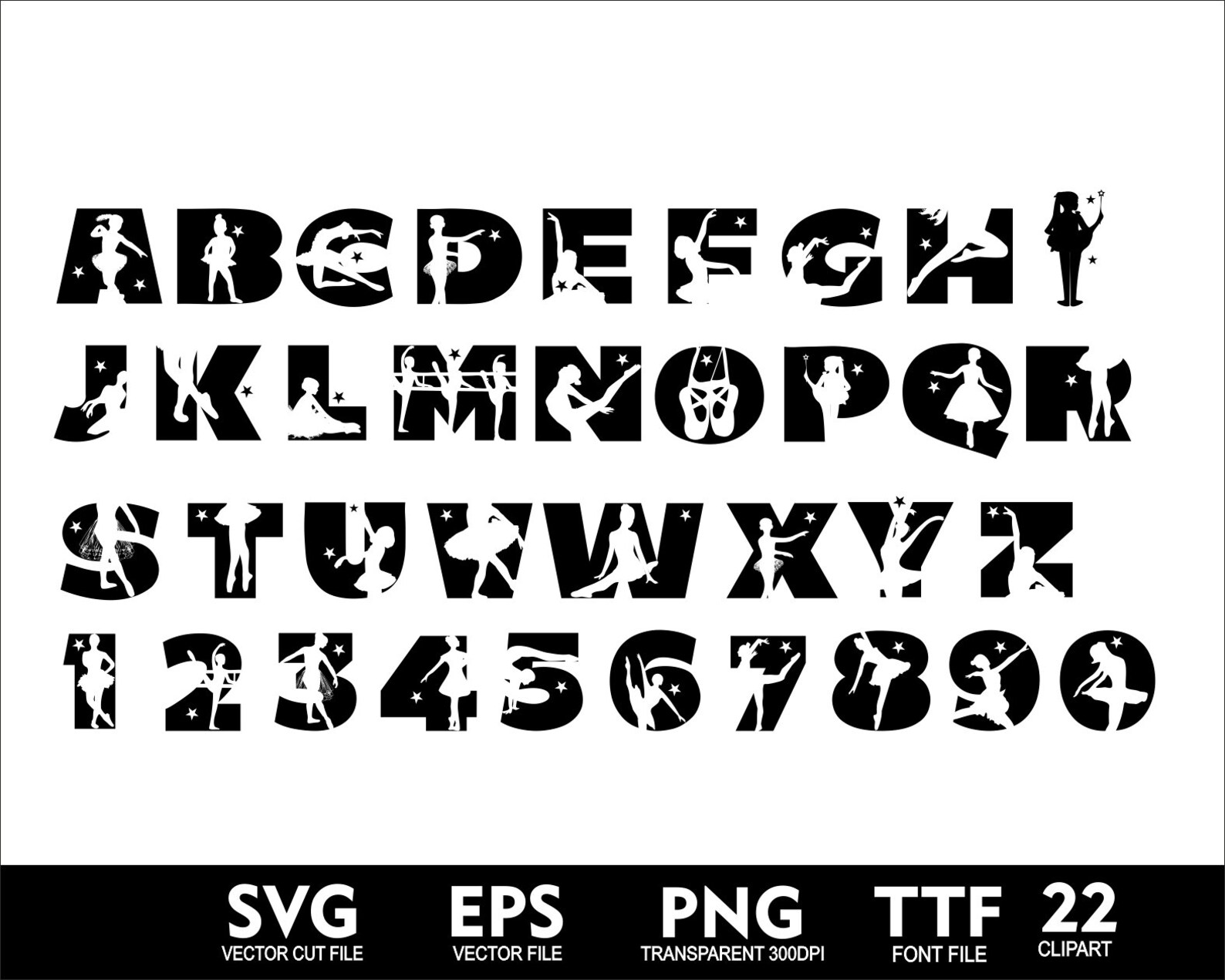 Dance Alphabet SVG Ballet Font SVG Ballerina Font Dance for Cricut Svg ...
