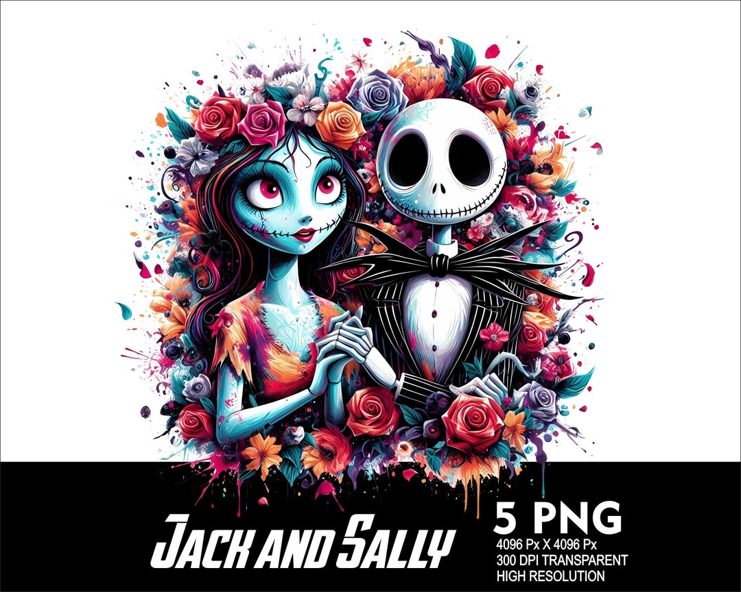 5 PNG Jack and Sally Flowers Splash Transparent PNG File for ...