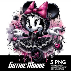 5 PNG Gothic Minnie PNG Dark Mouse Princess Design Splash and ...