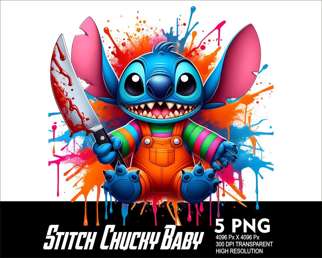 5 PNG Stitch Chuck Baby PNG Halloween Stitch Design Splash and ...