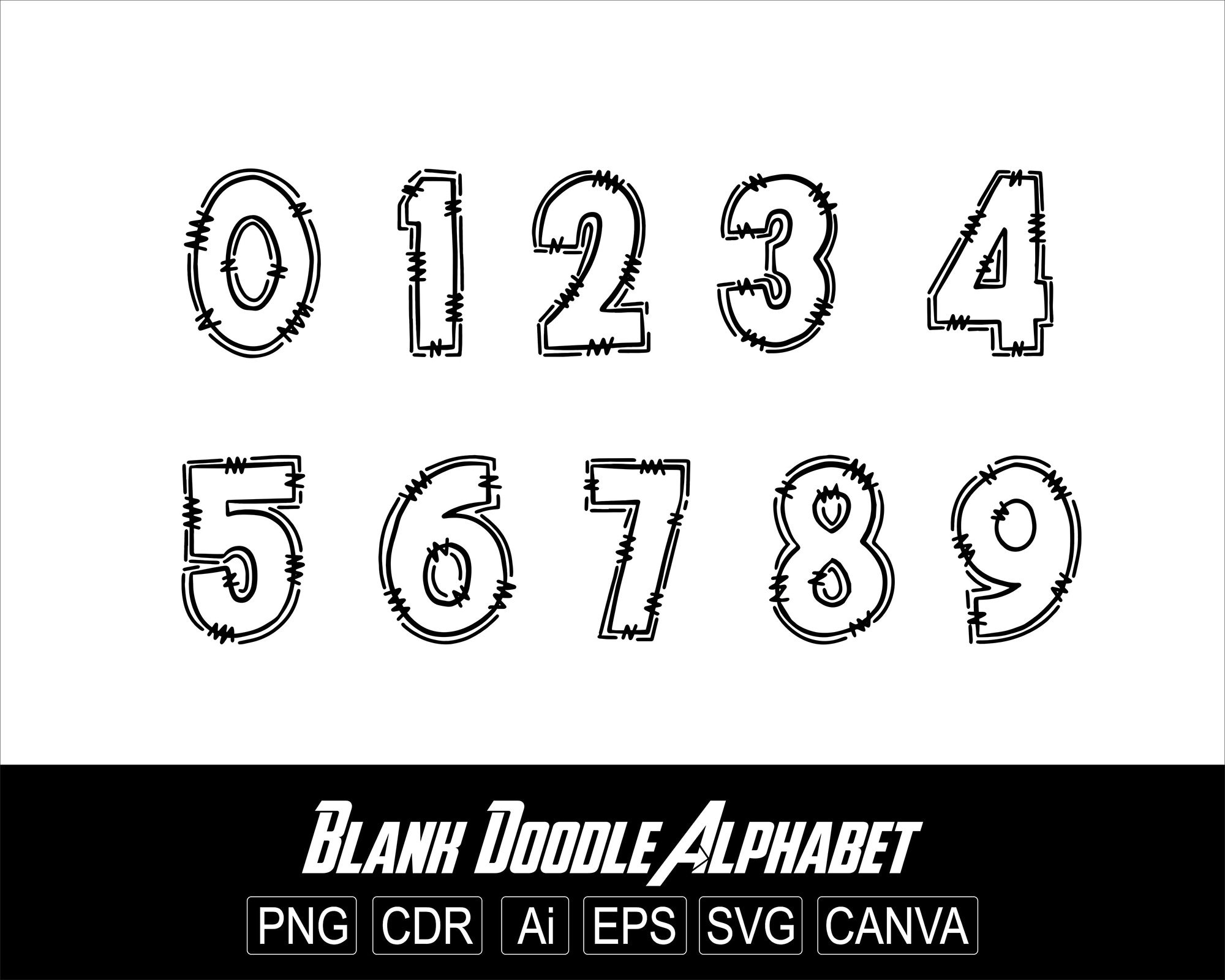 Blank Doodle Letters PNG Transparent Doodle Alphabet Hand Drawn Letters ...