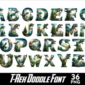 Trex Alphabet Dinosaur Letters Alphabet Png Dino Font Letters Trex ...