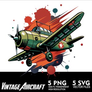 Vintage Airplane Splash 5 PNG 5SVG Design Transparent PNG File for ...