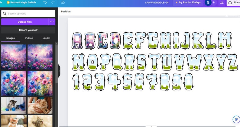Canva Alphabets Template Canva Alphabet Doodle Font Canva Frame ...
