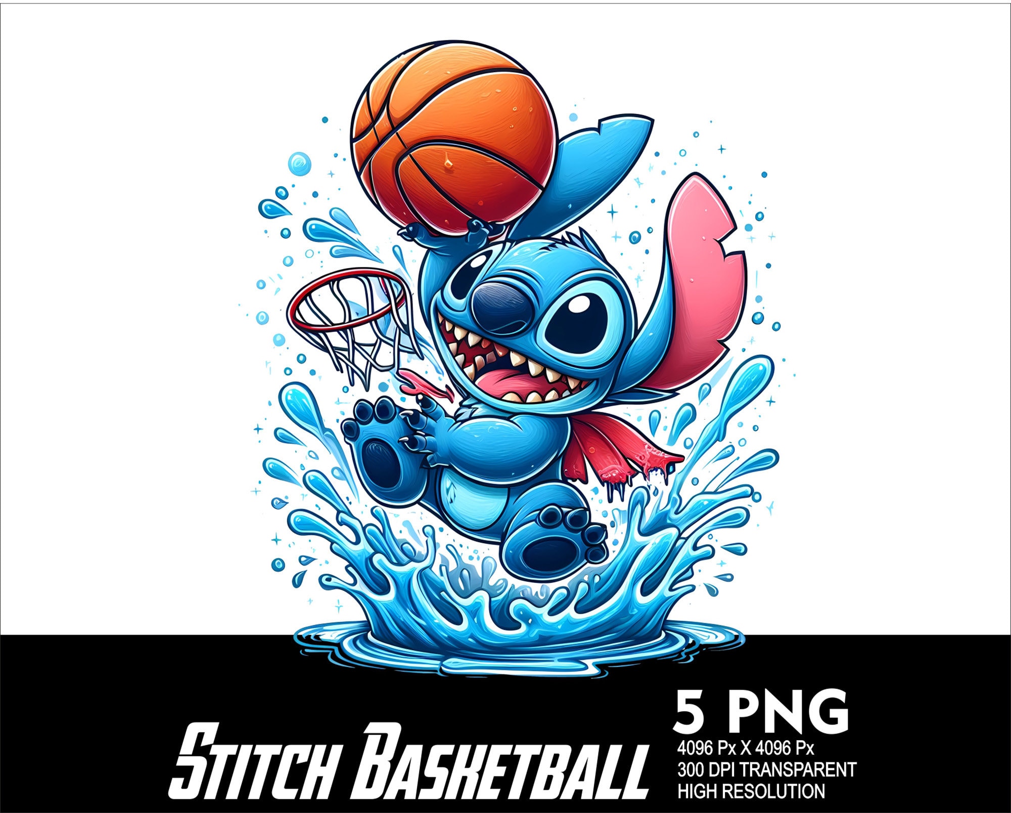 5 PNG Basketball Stitch Splash and Watercolor Transparent PNG File for ...