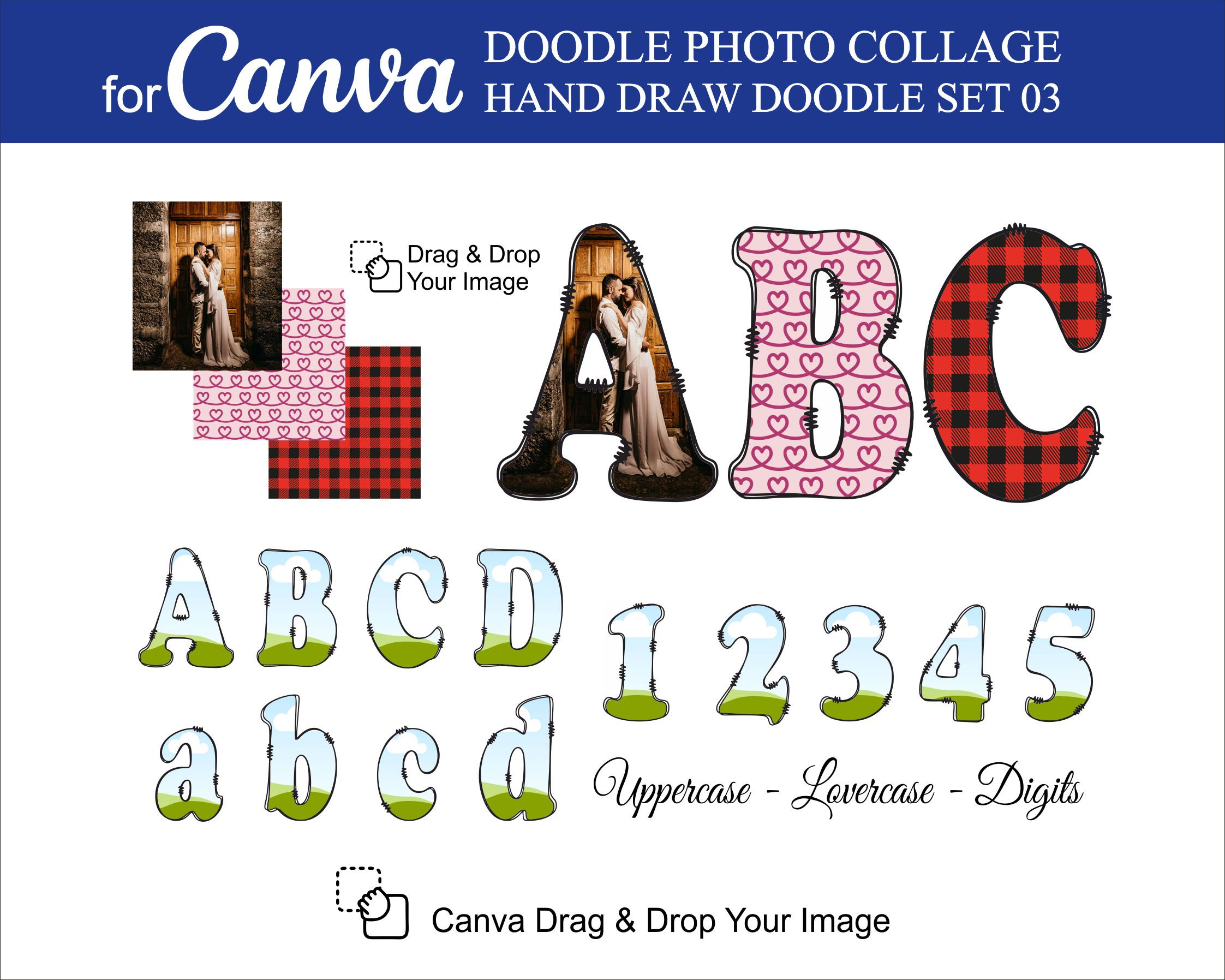 Canva Alphabets Template Canva Alphabet Doodle Font Canva Frame ...