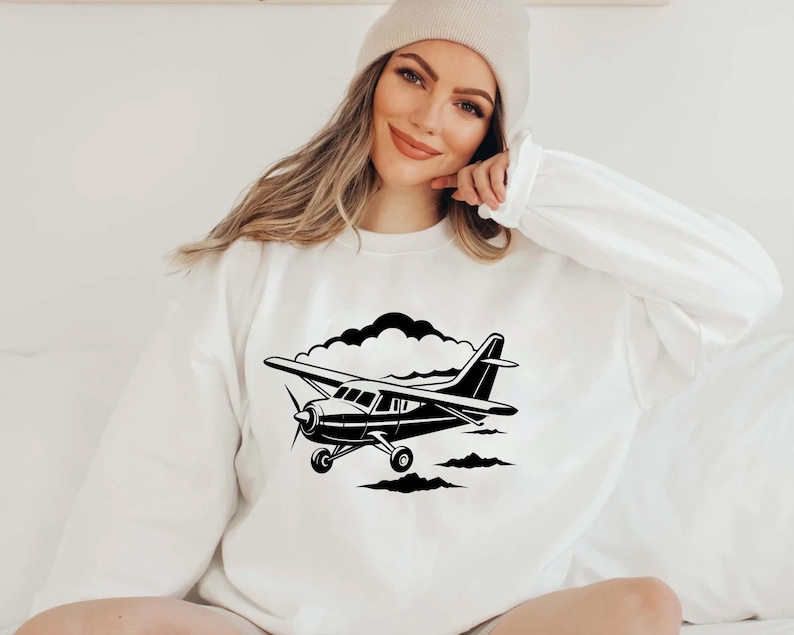 Airplane Cessna Linocut Draw 5 PNG 5SVG Design Transparent PNG File for ...