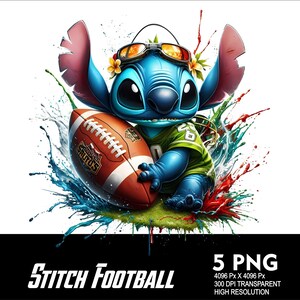 5 PNG Gameday Stitch Football Splash Transparent PNG File for ...